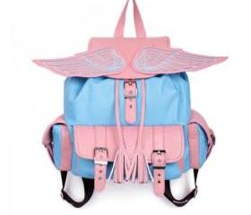 Leather Angel Wing Backpack Pink+blue on Luulla